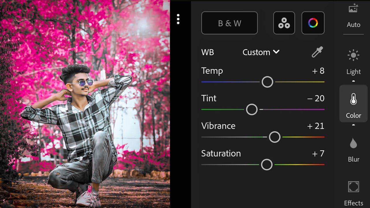 Pink Tone Lightroom Photo Editing | Lightroom Background Colour Change ...