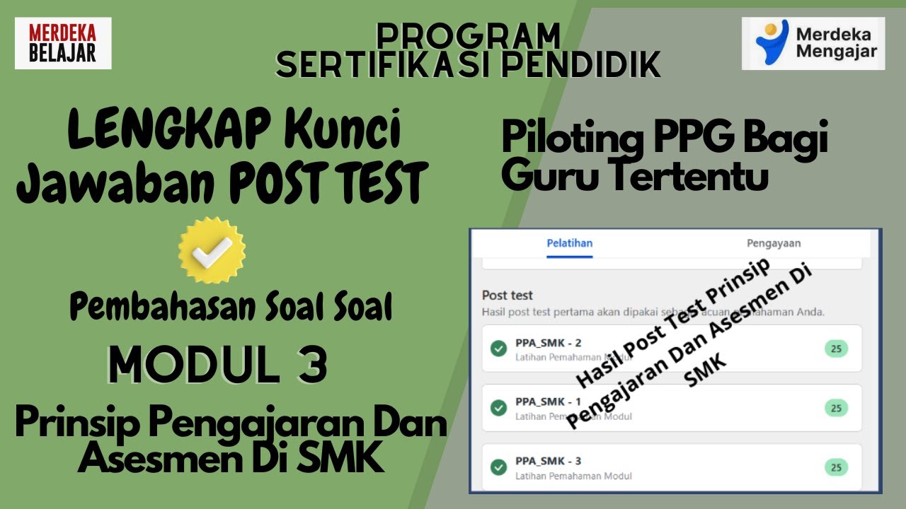 @nasriah78 Lengkap Kunci Jawaban Post Test MOdul 3 Prinsip Pengajaran ...