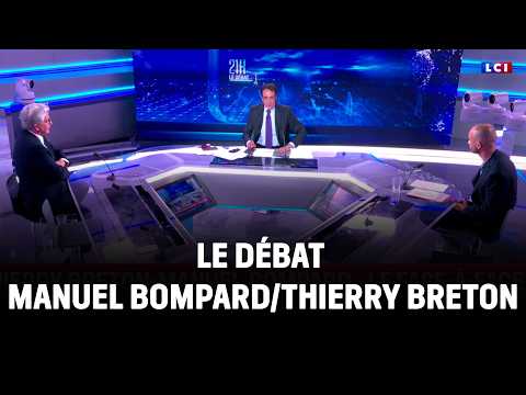 Le débat Manuel Bompard/Thierry Breton sur LCI avec Darius Rochebin