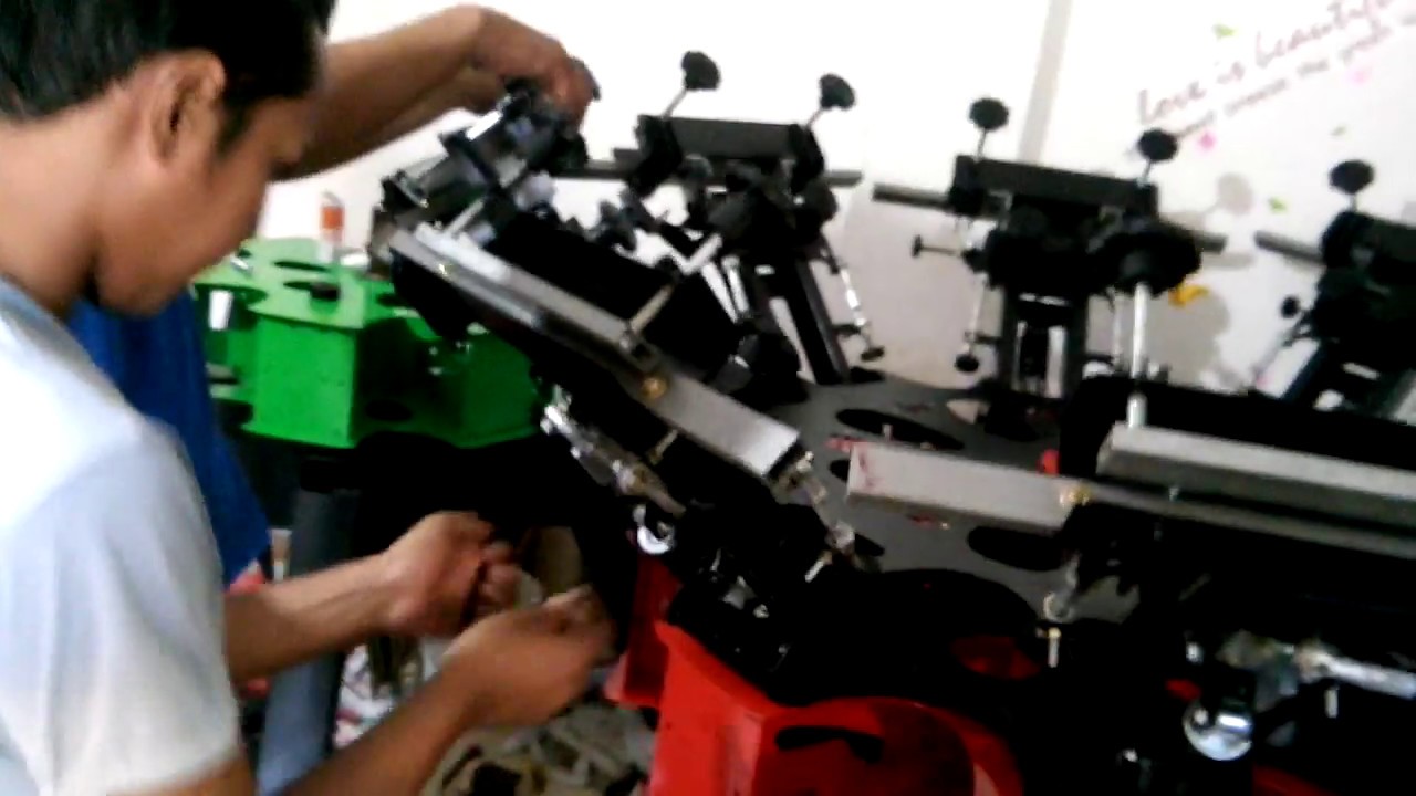 Install Meja Sablon Rotary Yansen Part-3 - YouTube