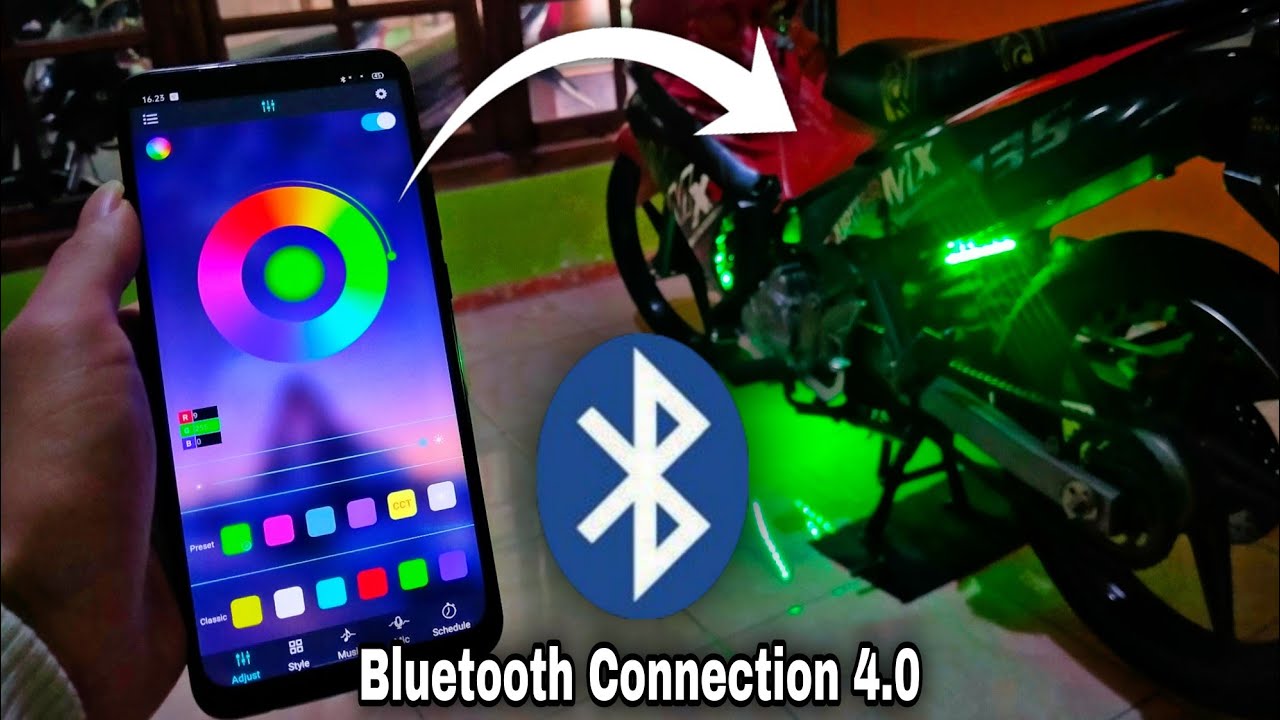 Motorcycle led light RGB installing || with bluetooth connection ...