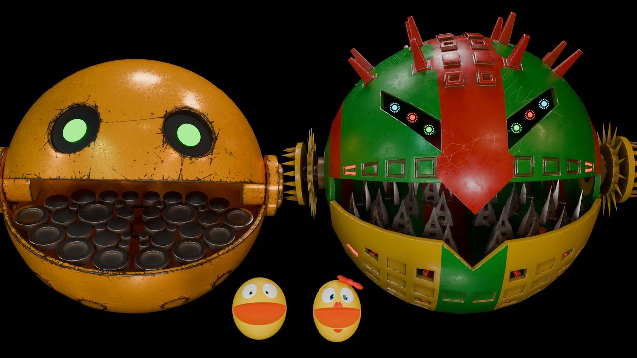 PACMAN AND ROBOT PACMAN VS MONSTER ROBOT - Saving Pacman Complete ...