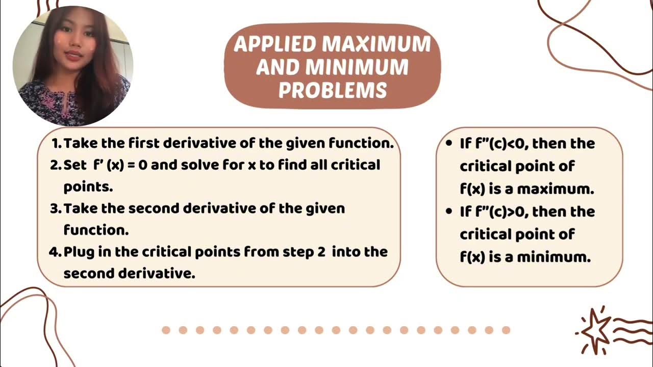 MAT183-APPLICATION OF DIFFERENTIATION (APPLIED MAXIMUM AND MINIMUM) - YouTube