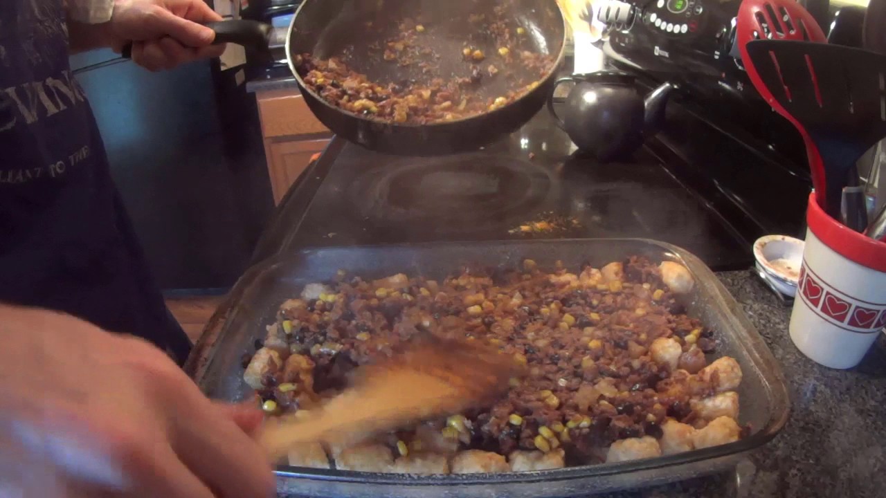 tater tot taco casserole - YouTube