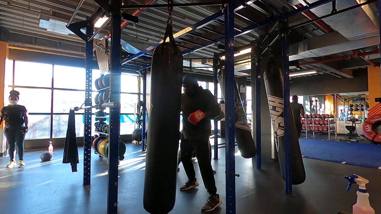 Boxing Training at Crunch Gym --Brooklyn..4th day punching the bag ...