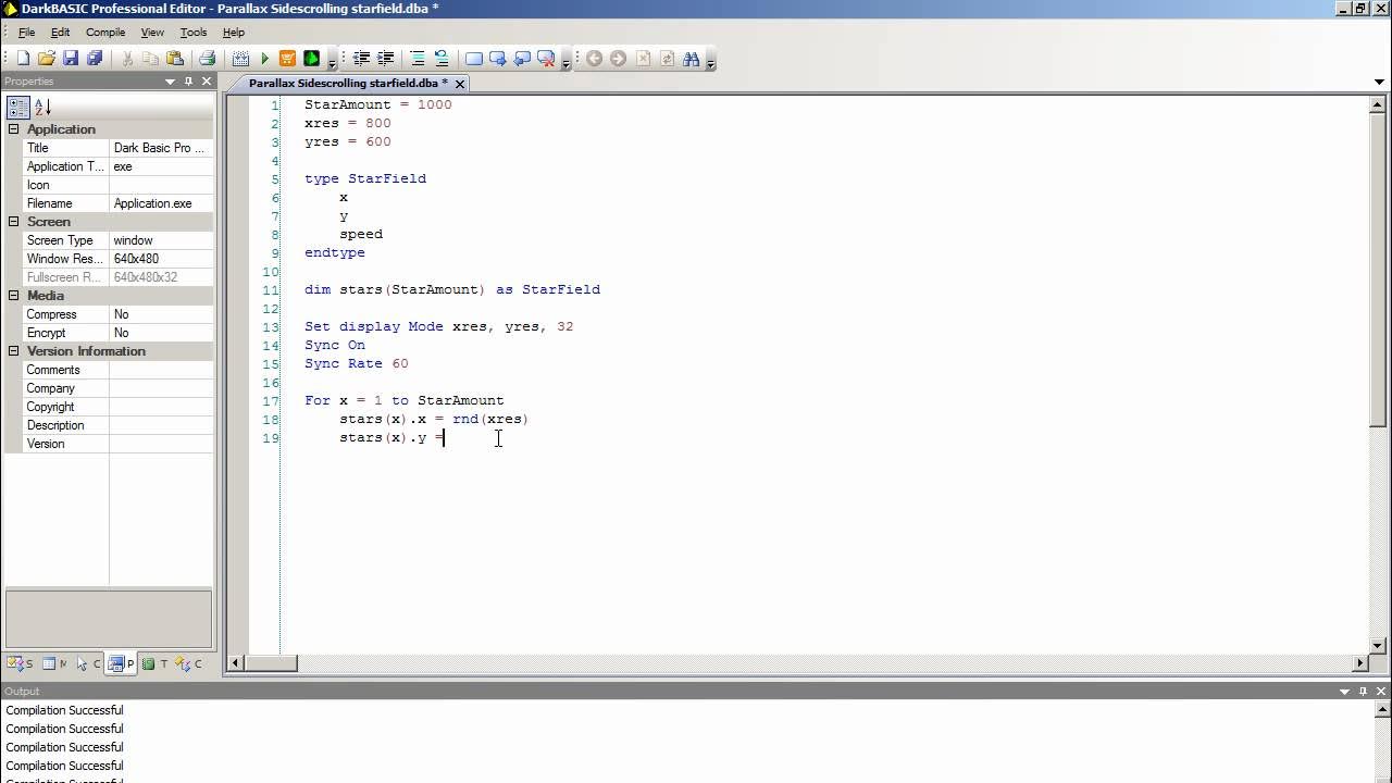 DarkBASIC Pro Tutorial - Parallax Sidescrolling Starfield - YouTube