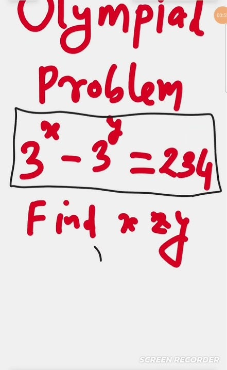 Olympiad Problem 3^x - 3^y=234 #olympiadmaths #olympiad #olympiadmathquestion #matholympiad ...