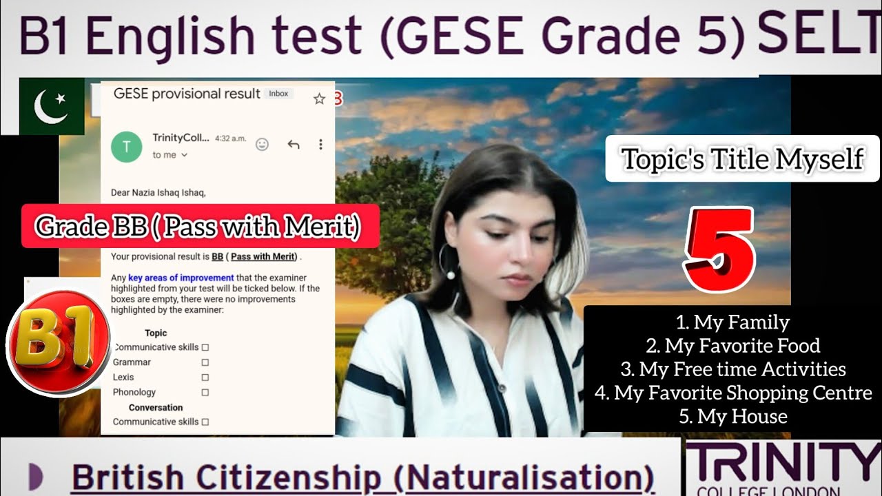 B1 English Test (GESE Grade 5) Trinity B1 10 Minutes Spoken Exam ...