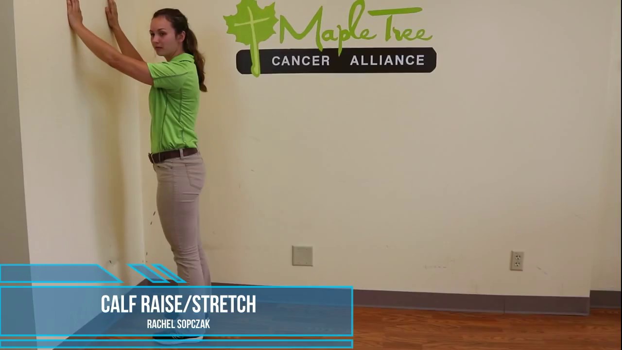Calf Raise w Arm Stretch - YouTube