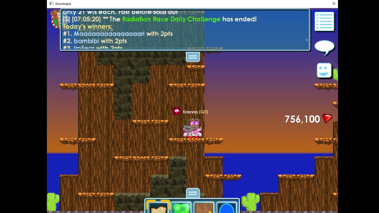 Growtopia Bugs and glitches Radiation race daily challenge Winner has ...
