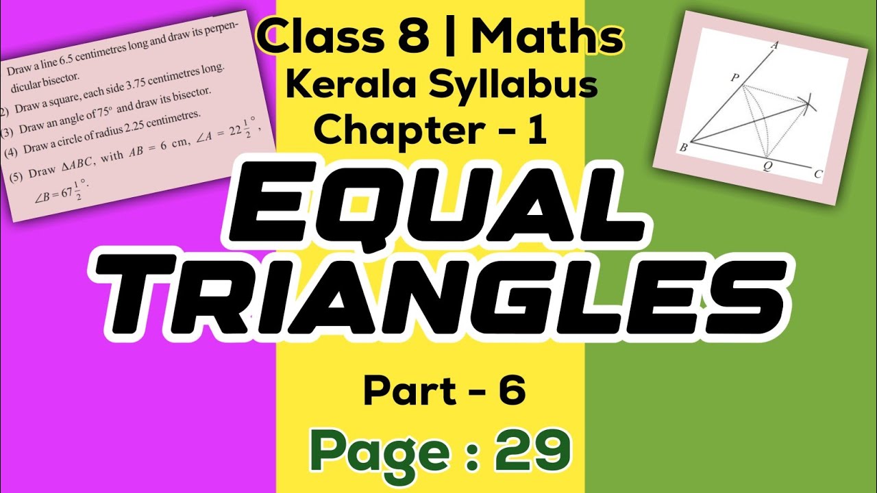 class 8 maths chapter 1 equal triangles page 29 kerala syllabus part 6 ...