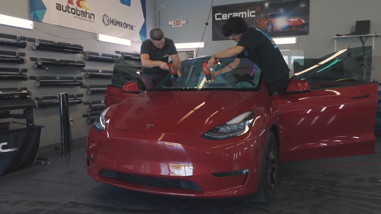 Tinting Tesla Model Y | Ceramic Window Tint - YouTube