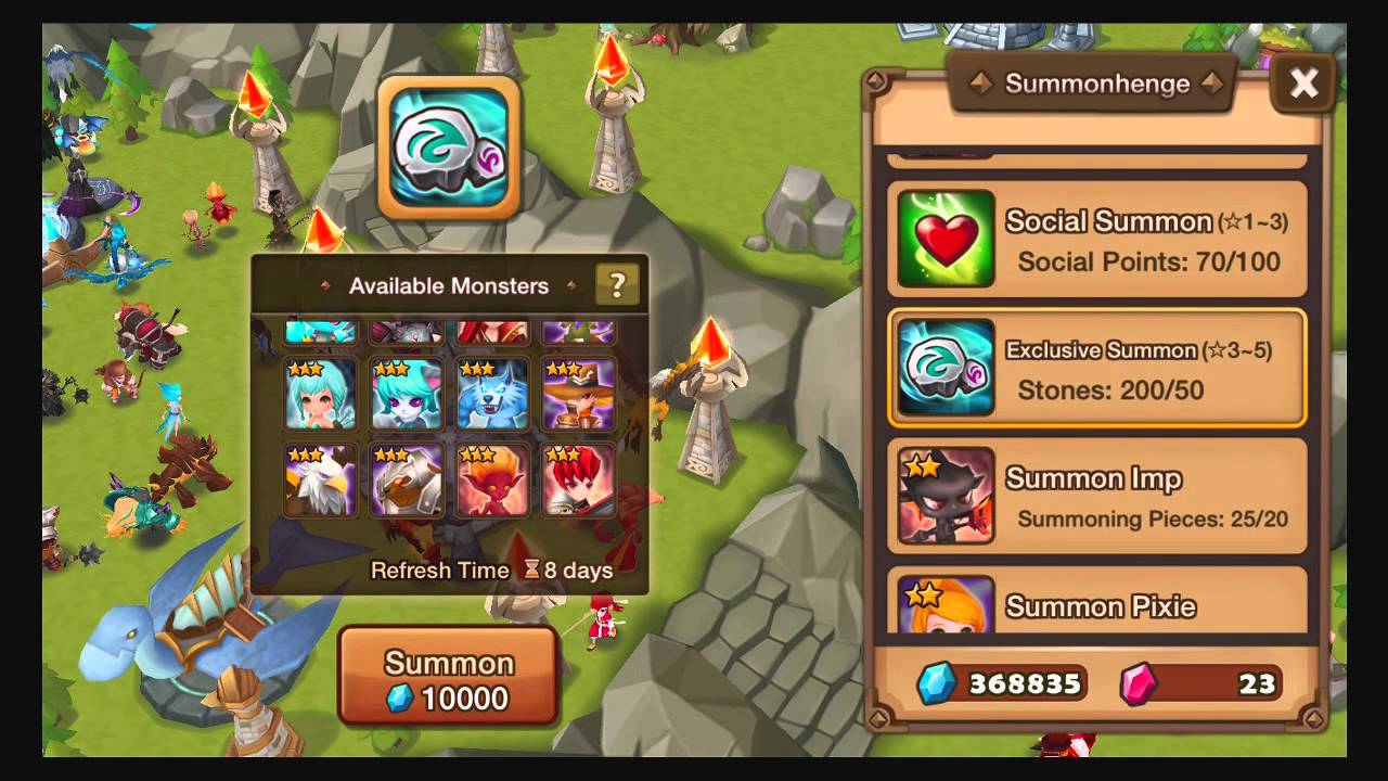 Summoners War - Summoning Stones x200, Mystical Scrolls x12 - YouTube