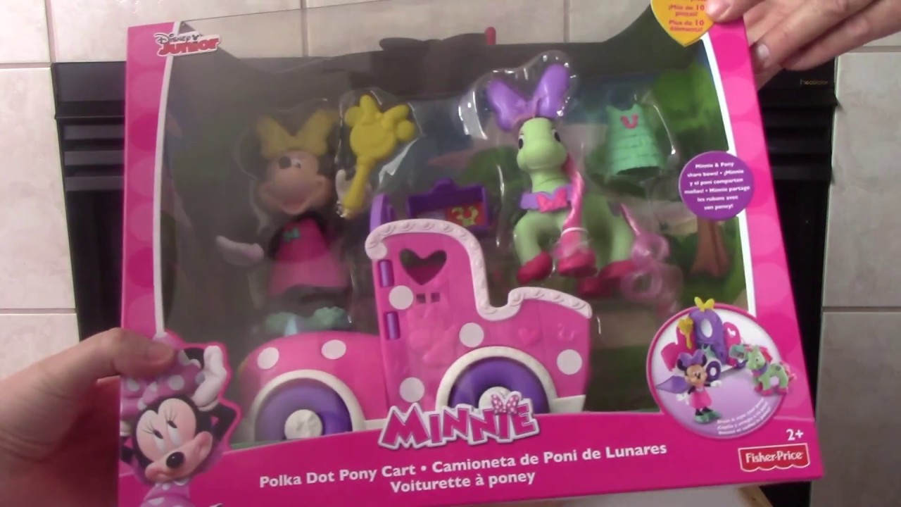 Nina Opens the Minnie Mouse Pony Cart - YouTube