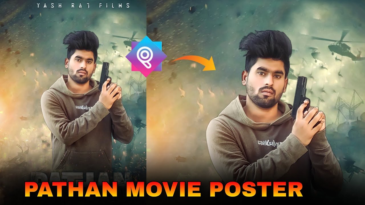 || Pathan movie poster || PicsArt & Lightroom || Mobile Photo editing ...
