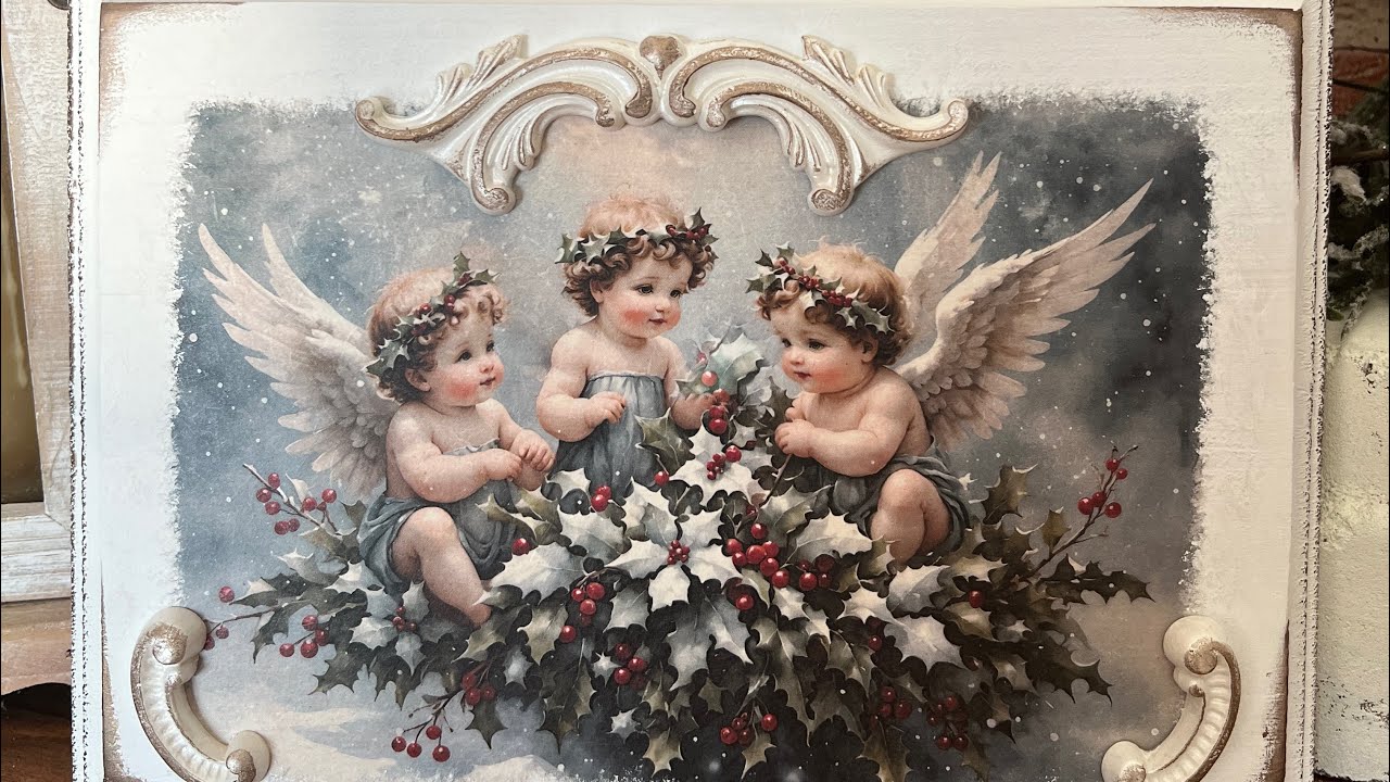 We made a super cute Christmas Craft using Decoupage Rice Paper and IOD ...