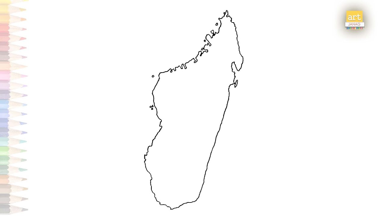 outline map of Madagascar drawing easy | Art tutorial | How to draw ...