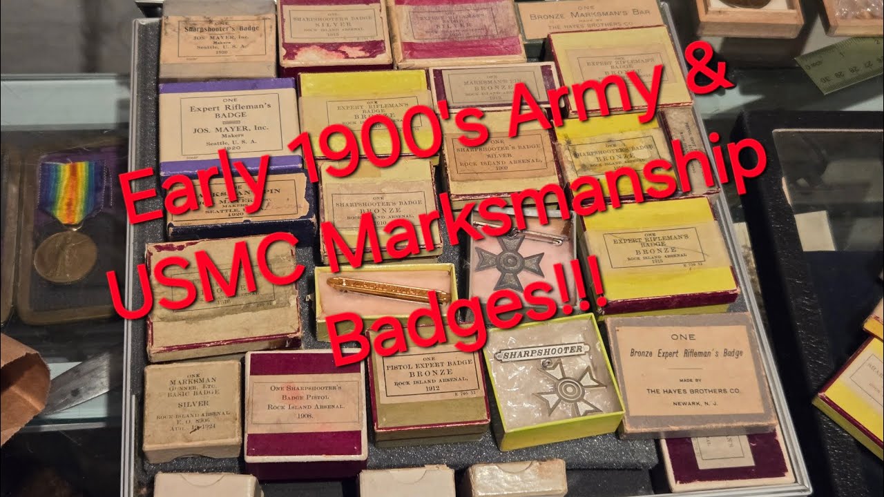 Picked up a huge collection of early 1900's Army & USMC Marksman Badges ...