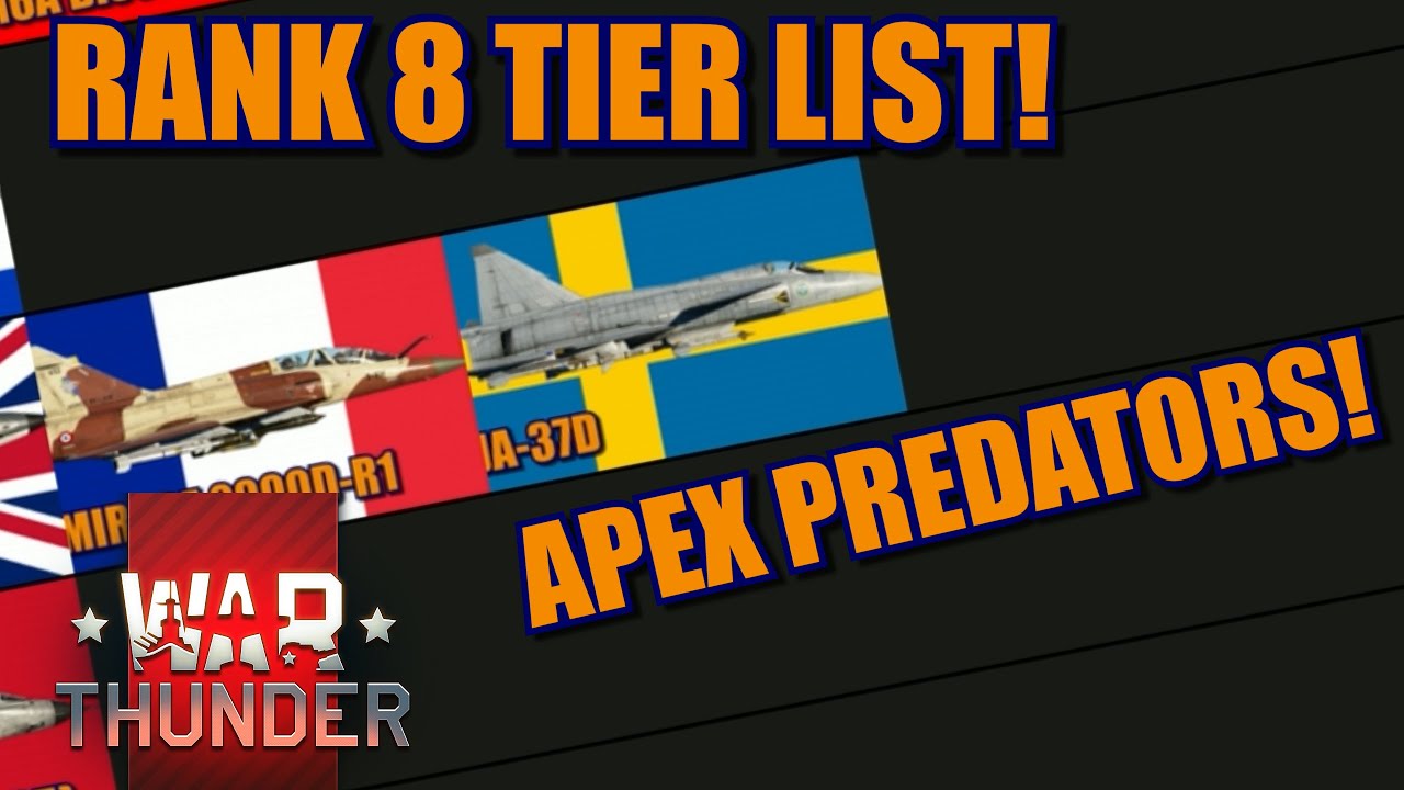 War Thunder TIER LIST on the new RANK 8 AIRCRAFT added in APEX PREDATOR ...