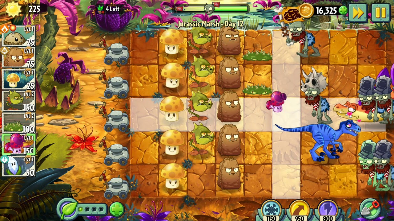 Plants vs zombies 2 || jurassic marsh - day 12 - YouTube