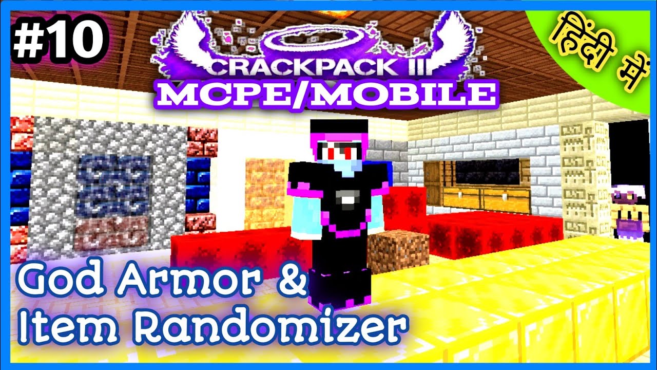 #10 CrackPack 3 MCPE | God Armor & Item Randomizer | ZorroCraft - YouTube