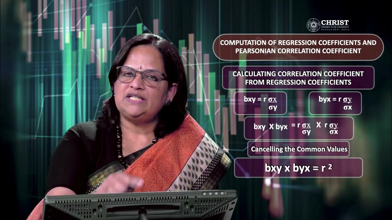 COMPUTATION OF REGRESSION COEFFICIENTS AND PEARSONIAN CORRELATION COEFFICIENT - YouTube
