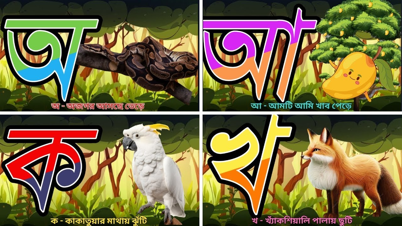 অ আ ই ঈ উ ঊ ঋ এ ঐ ও ঔ অ আ ক খ পড়া Oi Ojogor Asche Tere Bengali
