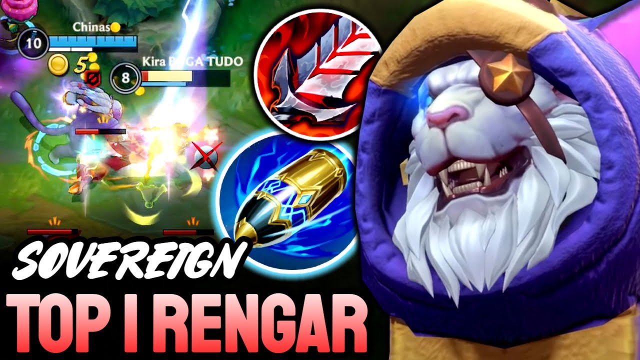 WILD RIFT RENGAR - TOP 1 RENGAR GAMEPLAY - SOVEREIGN RANKED - YouTube