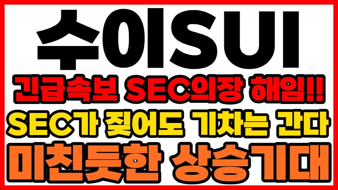 수이 긴급속보 Sec 의장 해임 Sec가 짖어도 기차는 간다 미친듯한 상승기대 수이 수이코인 수이코인목표가