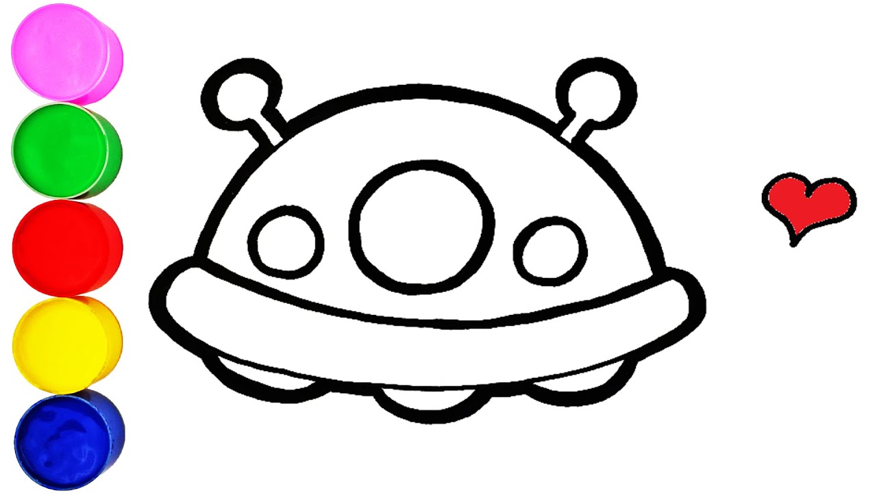 UFO Zeichnen und Malen für Kinder - YouTube