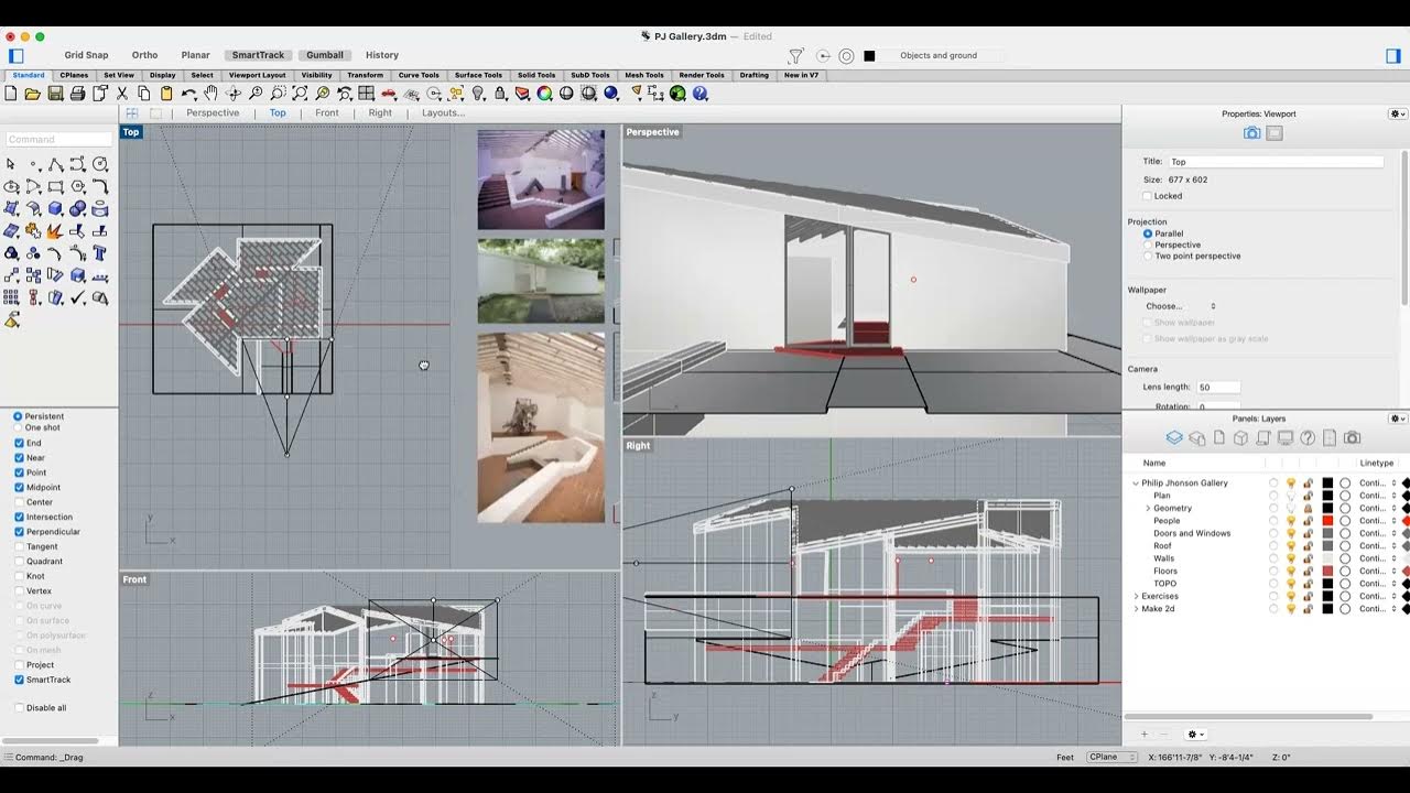 One Point Perspective in Rhino - YouTube
