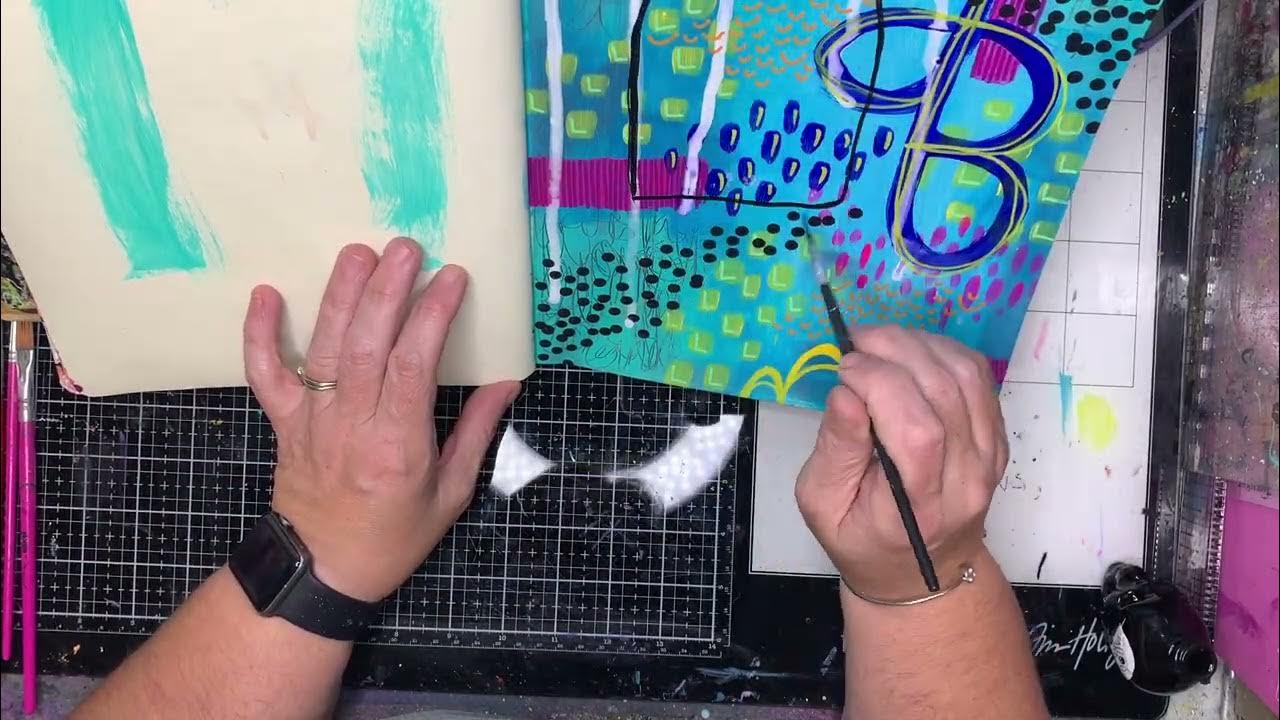 Bright and simple abstract mark making - YouTube