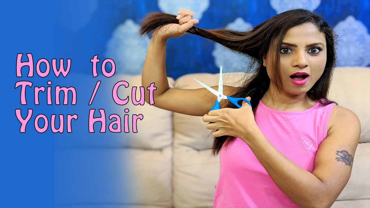 How To Trim/ CUT Your Own HAIR AT HOME with in 5 Min | Hair Hacks | DIY ...