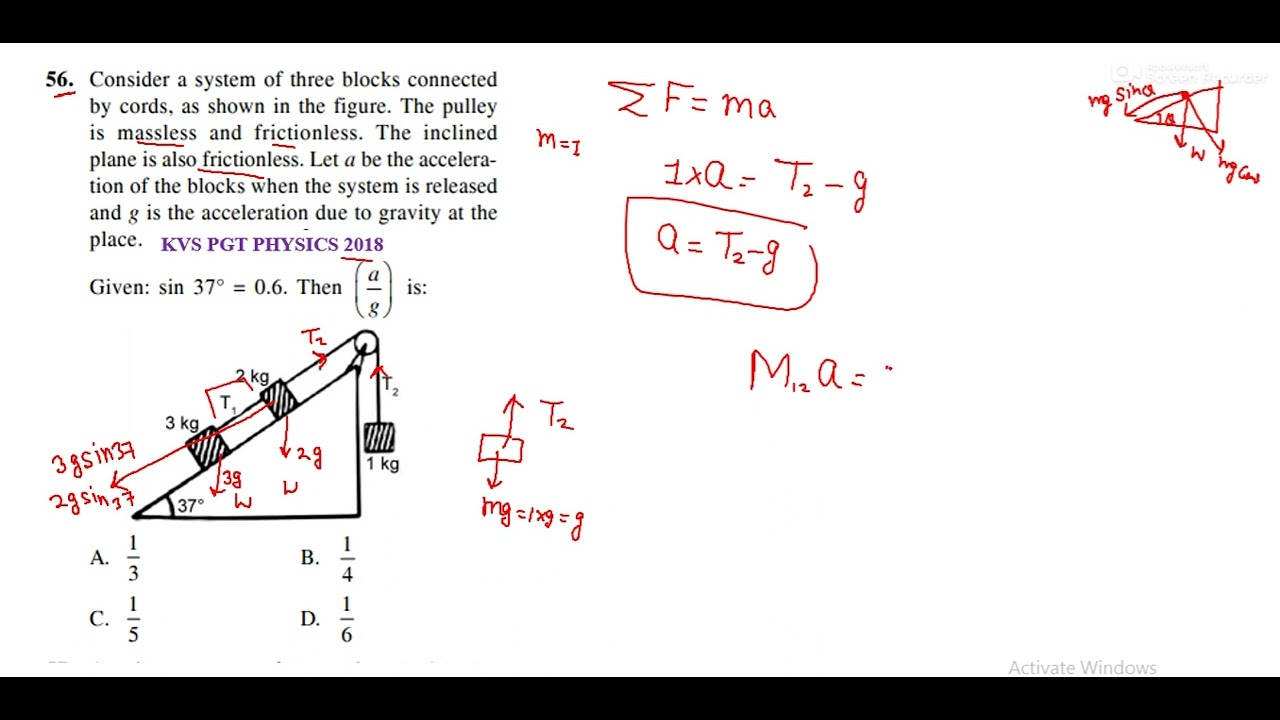 Consider A System Of Three Blocks Connected By Cords As Shown In The
