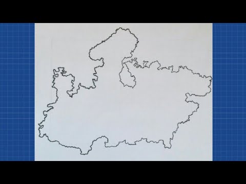 Madhya Pradesh Map Outline / How to draw Madhya Pradesh Map / Easy ...