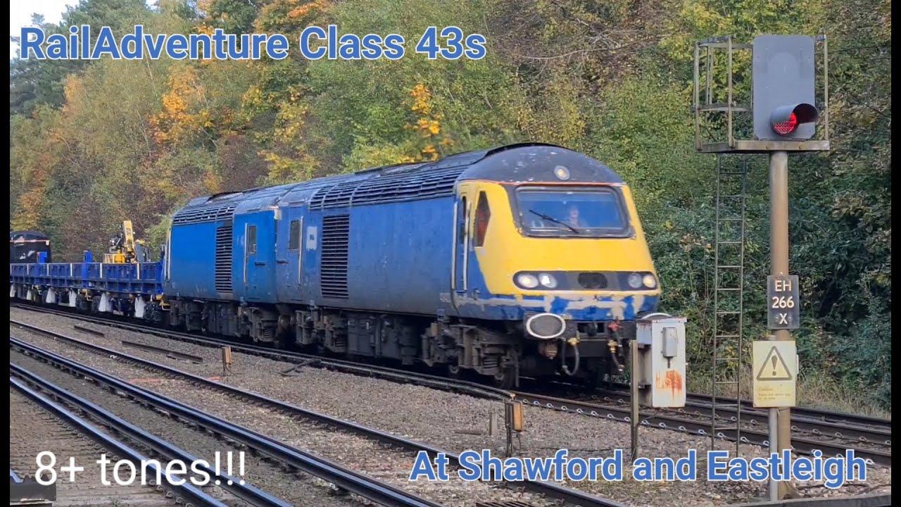 Class 43 HSTs pass Shawford and Eastleigh [19/10/2024] - YouTube