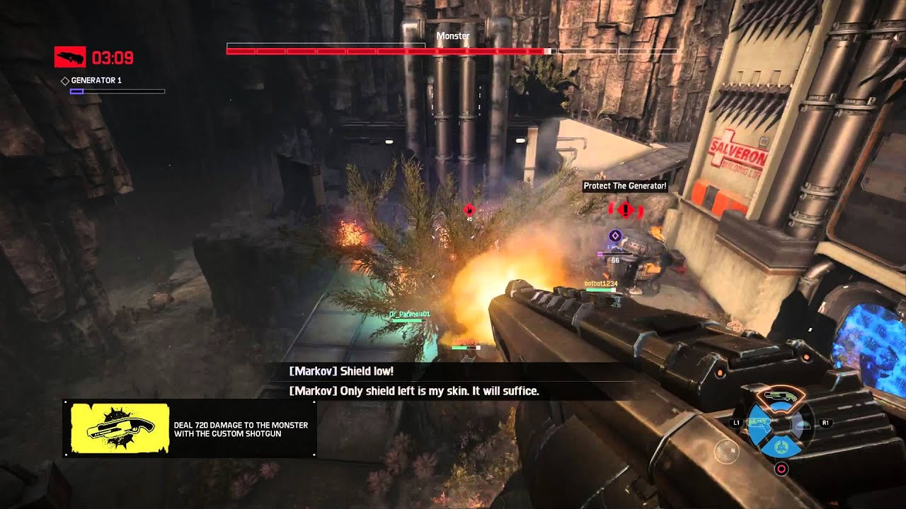 EVOLVE Trapper Gameplay!! Abe VS Behemoth In Salveron Industries Defend ...