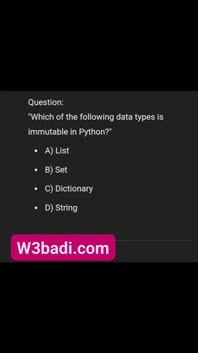 Python Quiz: Immutable Types Python Quiz: Immutable Types