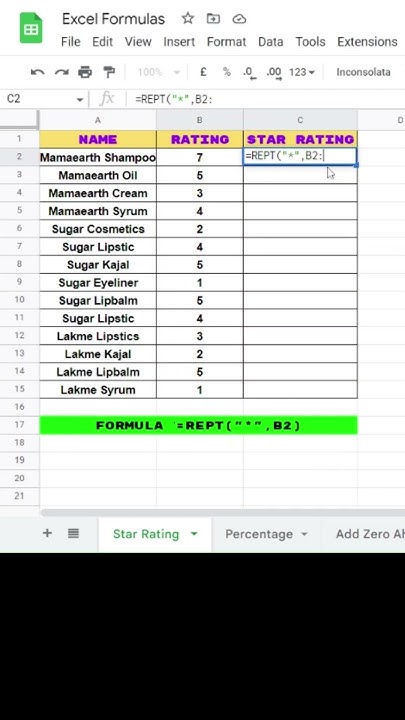 #shorts #excel #exceltutorial #excelformulas #exceltips #exceltricks #star #rating #stars # ...