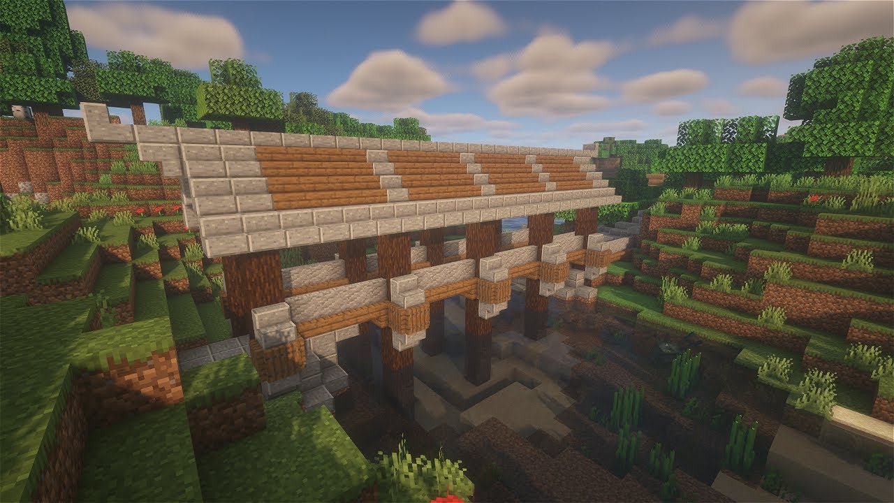 Minecraft Tutorial: Build A Roofed Bridge - YouTube