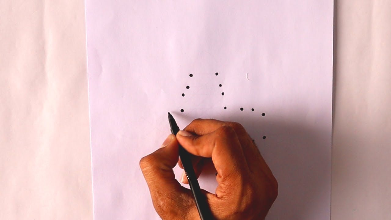 24 Dots रंगोली बनाओ आसानी से // Easy Rangoli Drawing // Rangoli - YouTube