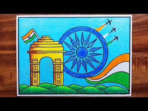 15 August Drawing - Independence Day Poster Drawing idea - Republic Day ...