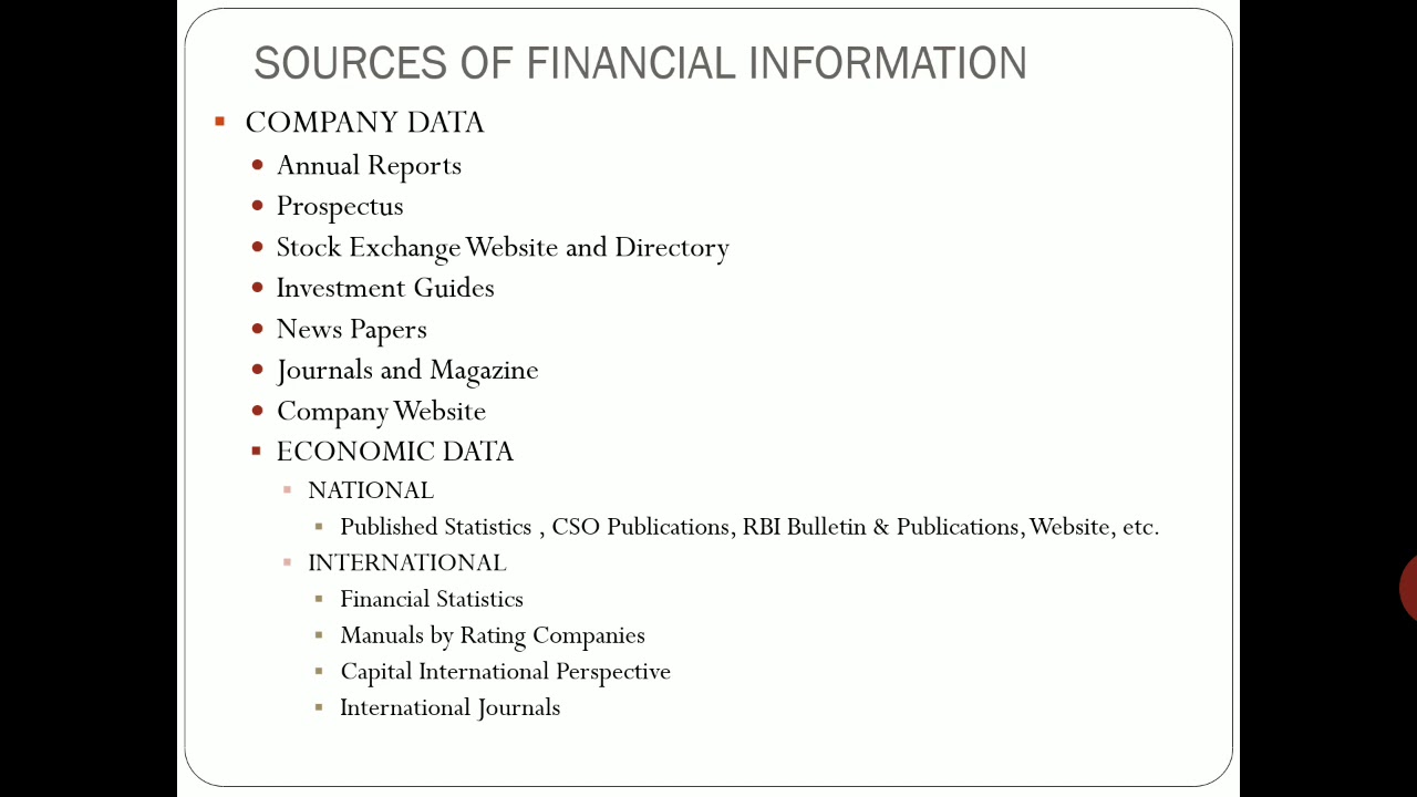 Sources of Financial Information - YouTube