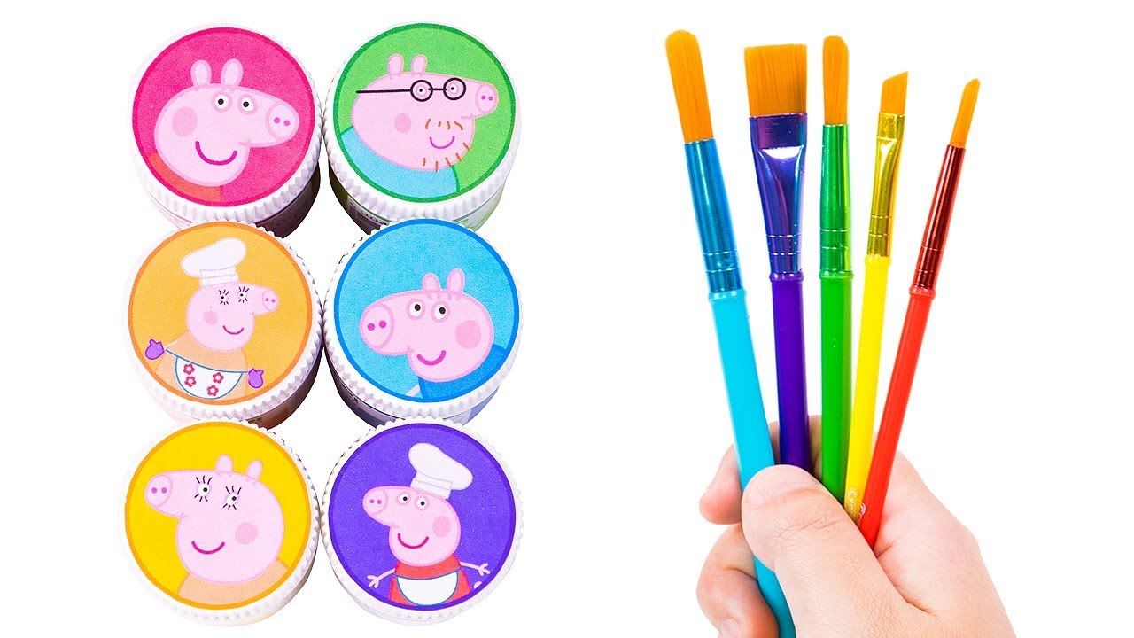Peppa Pig Drawing and Painting with Surprise Toys George Mummy Pig ...