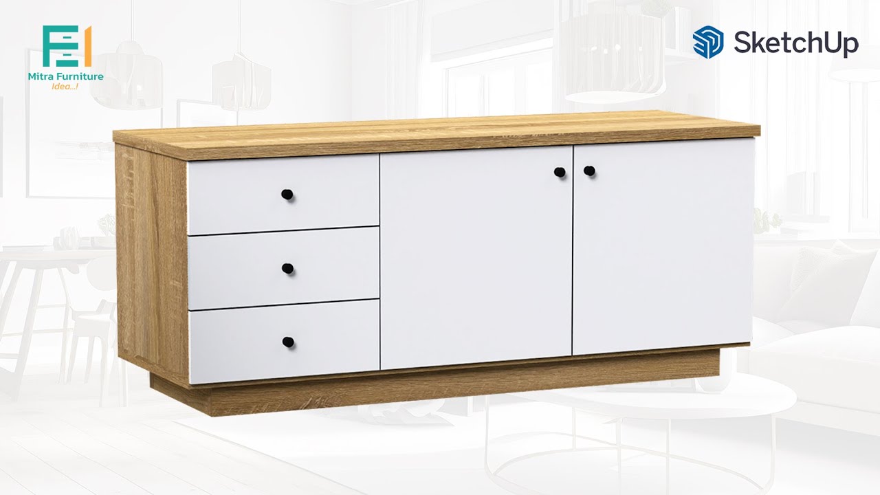 FURNITURE DESIGN, BUFFET TV 3D MODELLING IN SKETCHUP - YouTube