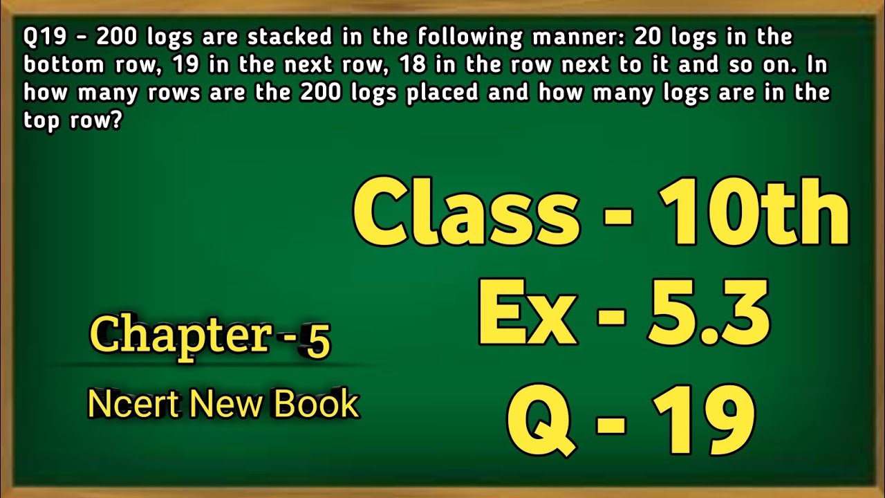 Class 10 Ex 5.3 Q19 Math chapter 5 Arithmetic progression - YouTube