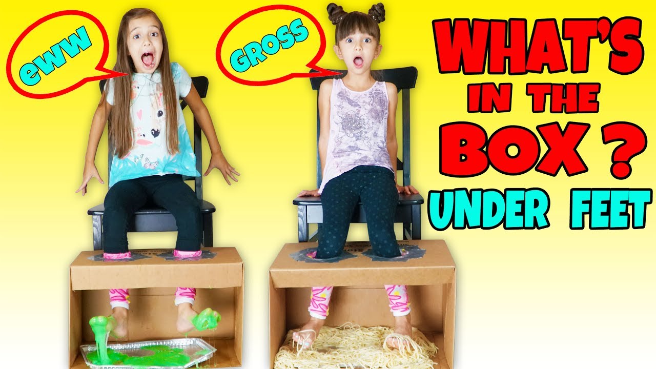 WHAT'S IN THE BOX CHALLENGE - UNDER FEET! | Emily and Evelyn - YouTube