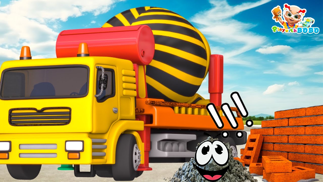 🧱 Concrete Mixer Trucks Fill Pit Hole | Construction Truck Episode ...