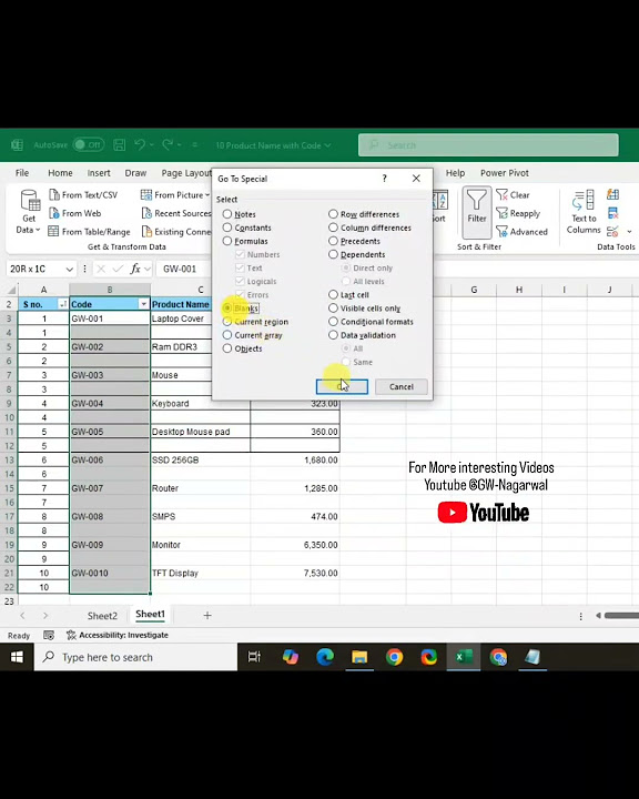 Advance Data Validation l GW-NAGARWAL #excel #microsoftexcel #motivation #viral # ...