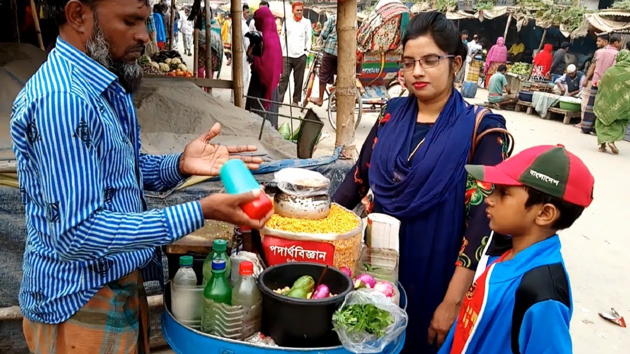 Old Man Selling Tasty Masala chanachur recipe @ Tk 10 How to making ...